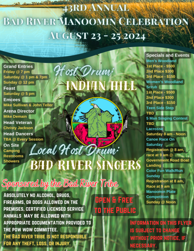 Manoomin Powwow 2024 – Bad River Tribe