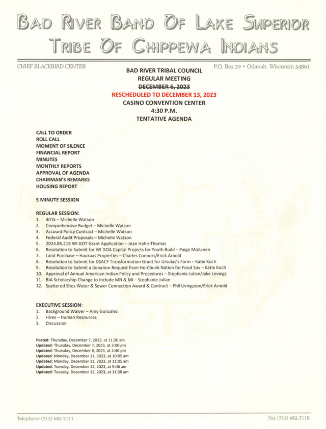 Government – Bad River Tribe