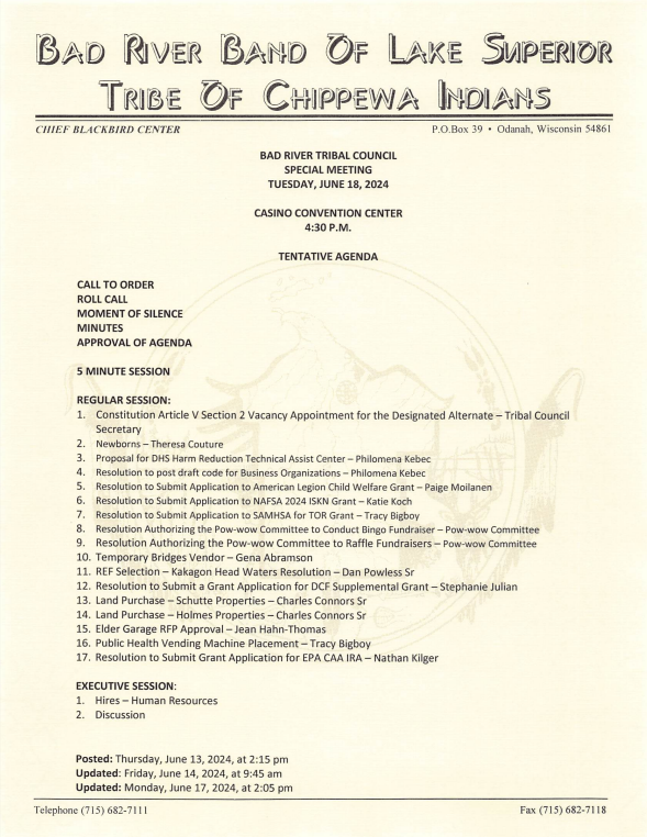 Government – Bad River Tribe